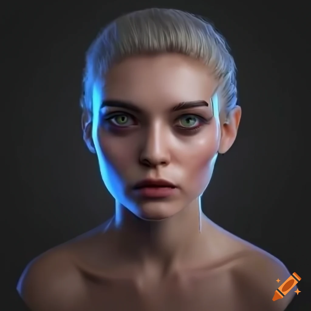 Ethereal 3d face render on Craiyon