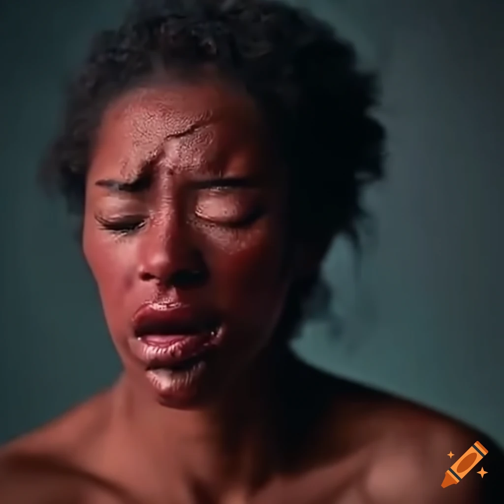 Black woman martial fighter with a dizzy expression on Craiyon