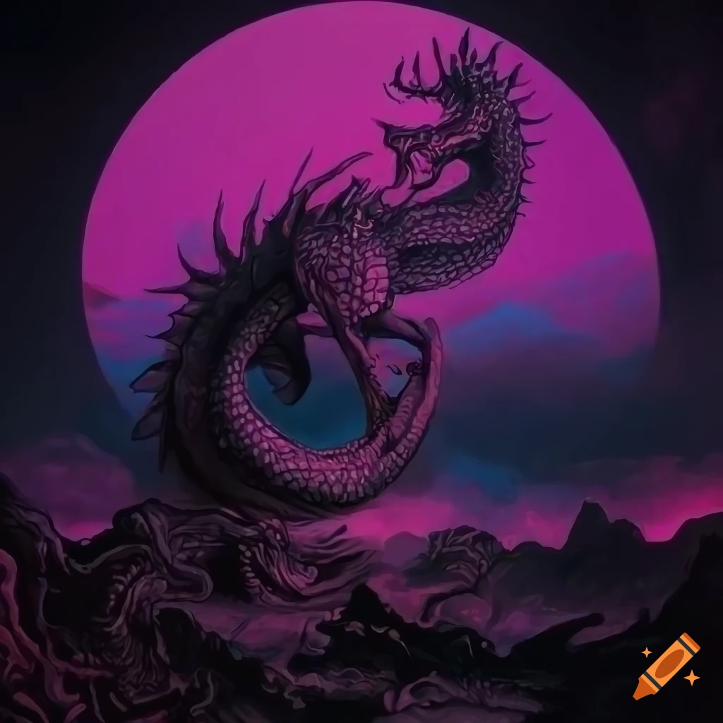 Dark Souls Gaping Dragon in black, pink and purple, inspired by Kentaro ...