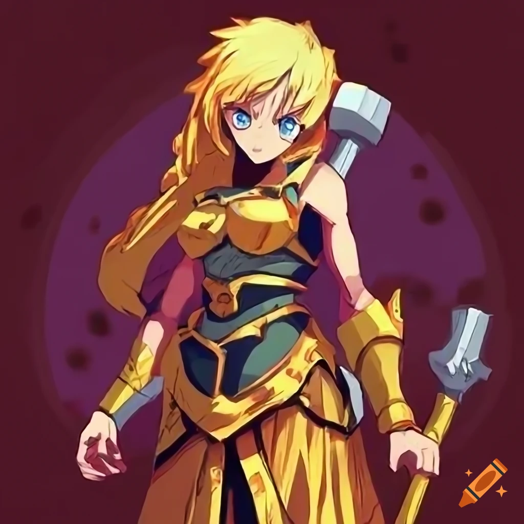 Hammer master in anime style on Craiyon