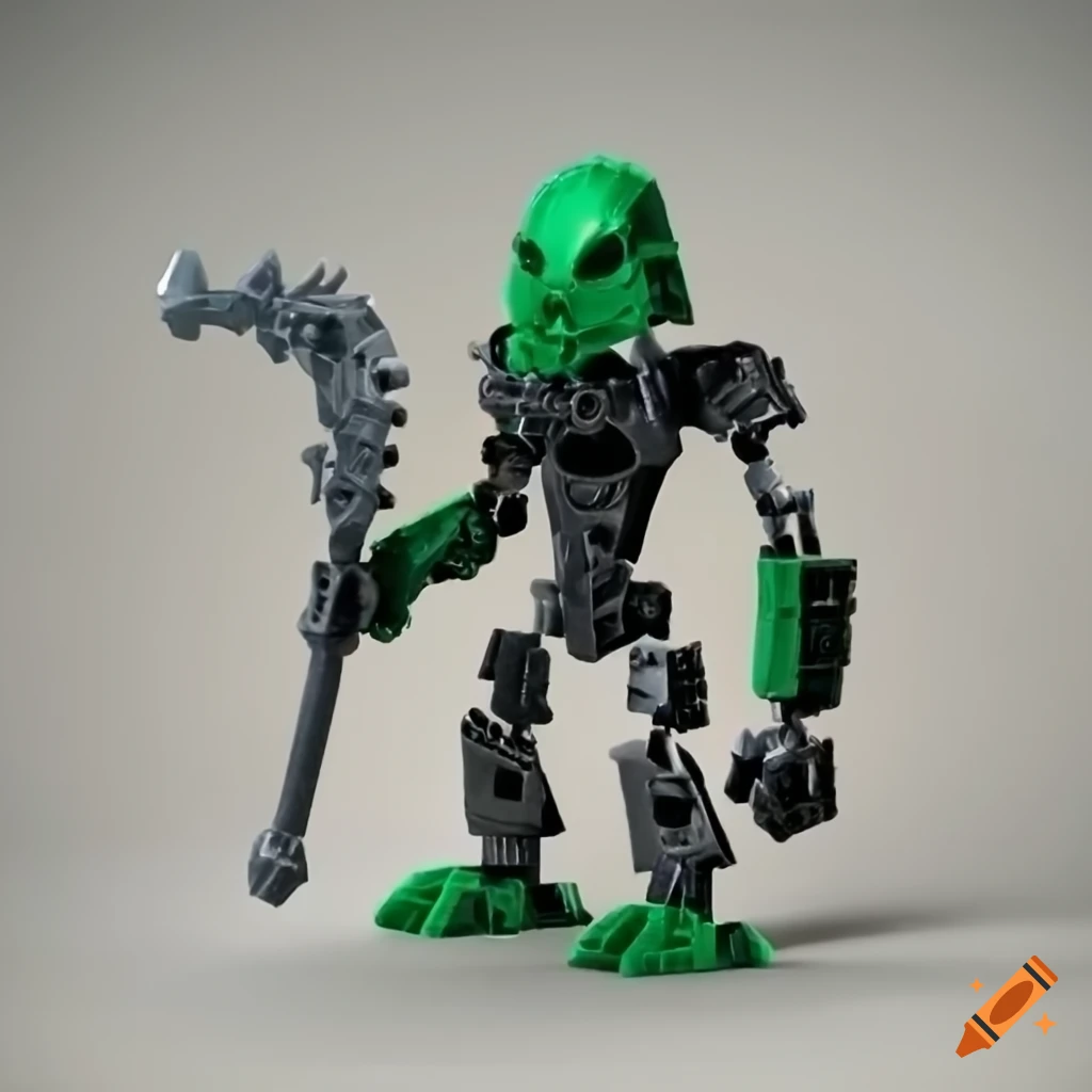 Bionicle character with robe and staff on Craiyon