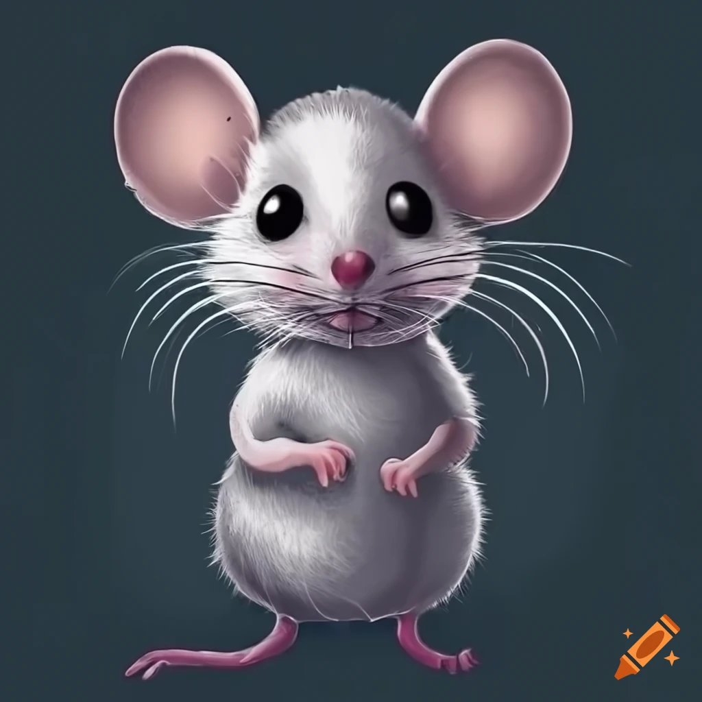 Sleek and polished graphic of a cute little mouse on Craiyon