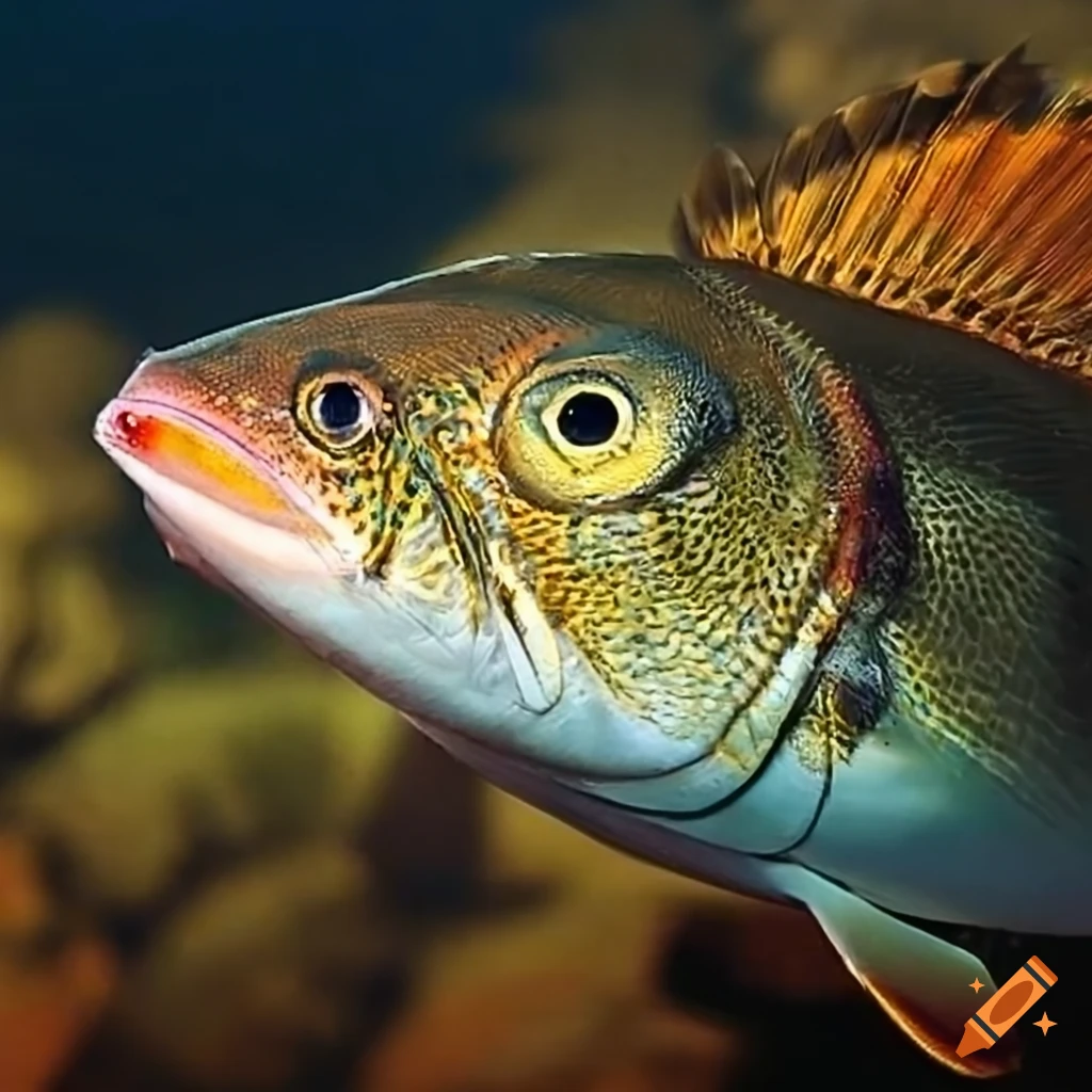 Barred grunter fish in natural habitat on Craiyon