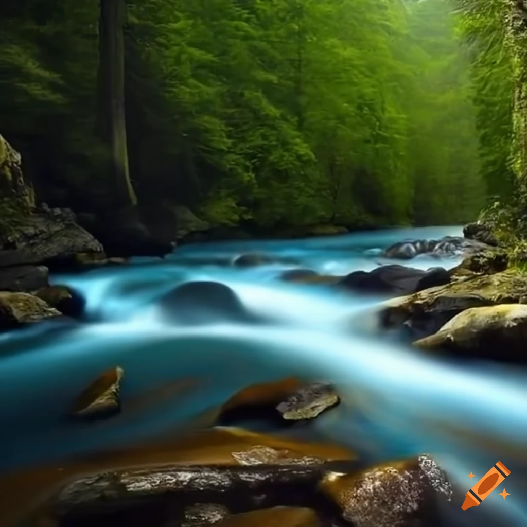 Mountain river on Craiyon