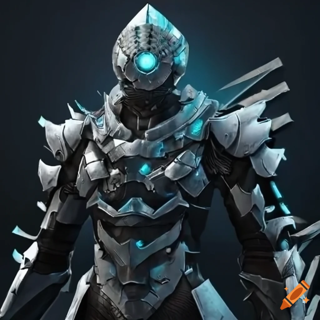 Cybernetic knight armor inspired by godzilla on Craiyon