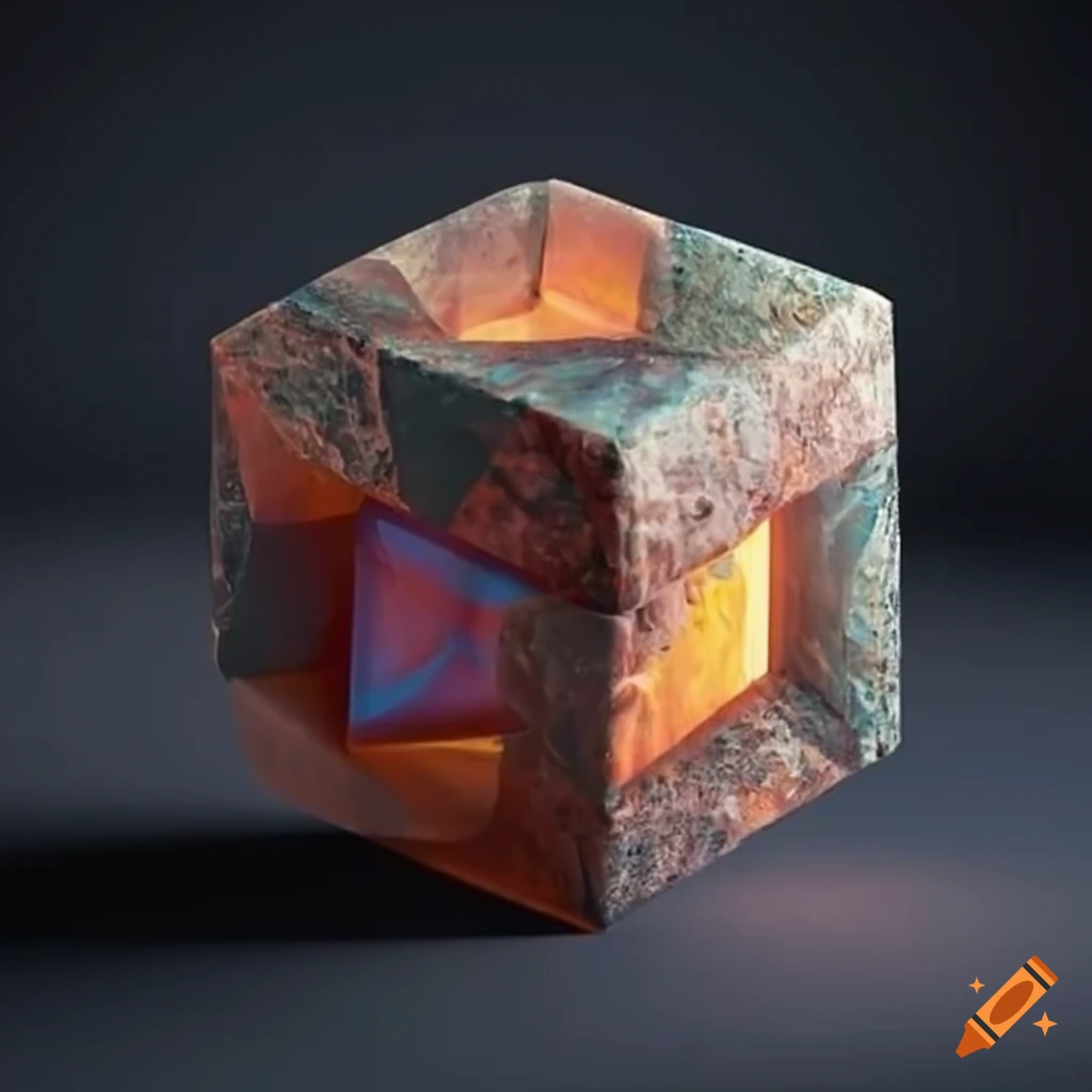 Magic cube made of rocks on Craiyon