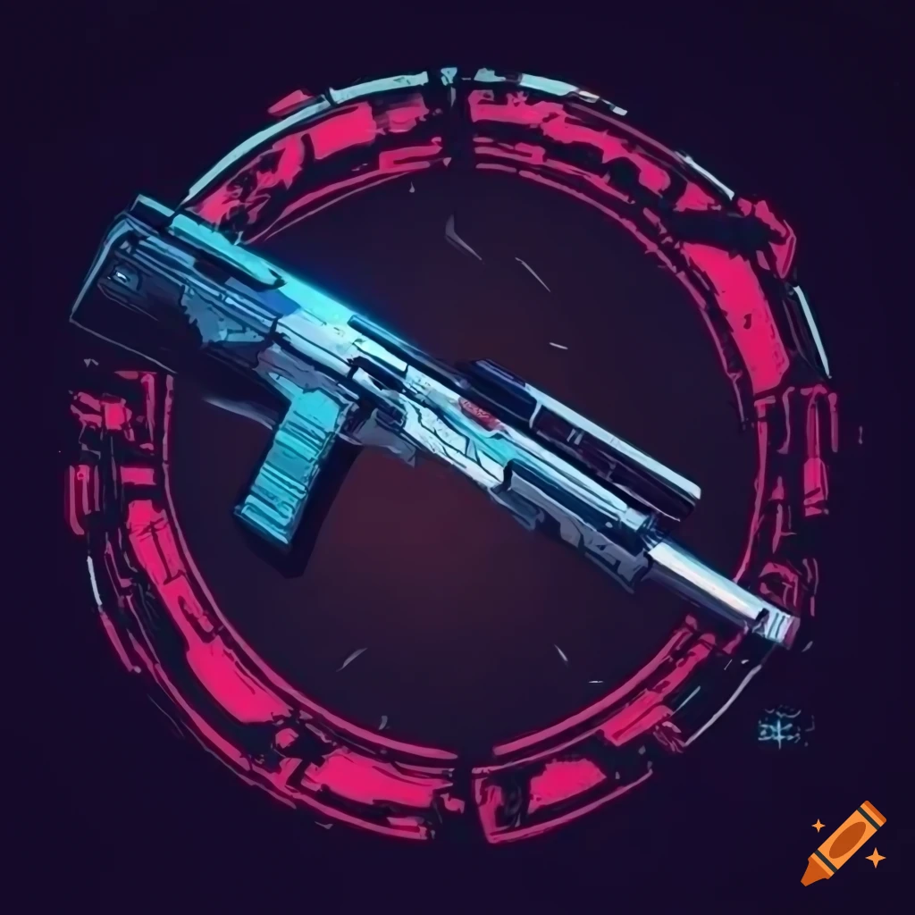 Logo for FFF Florentinus Frontier Firearms in a cyberpunk sci-fi city ...