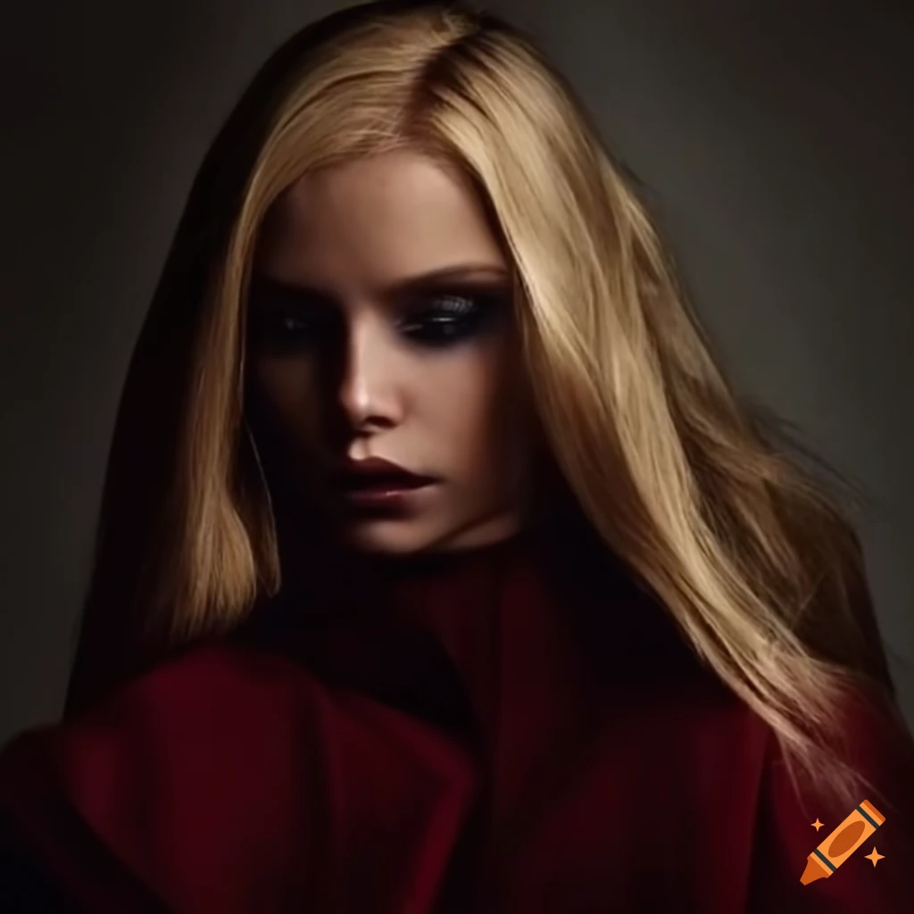 Blonde princess with a sinister look on Craiyon