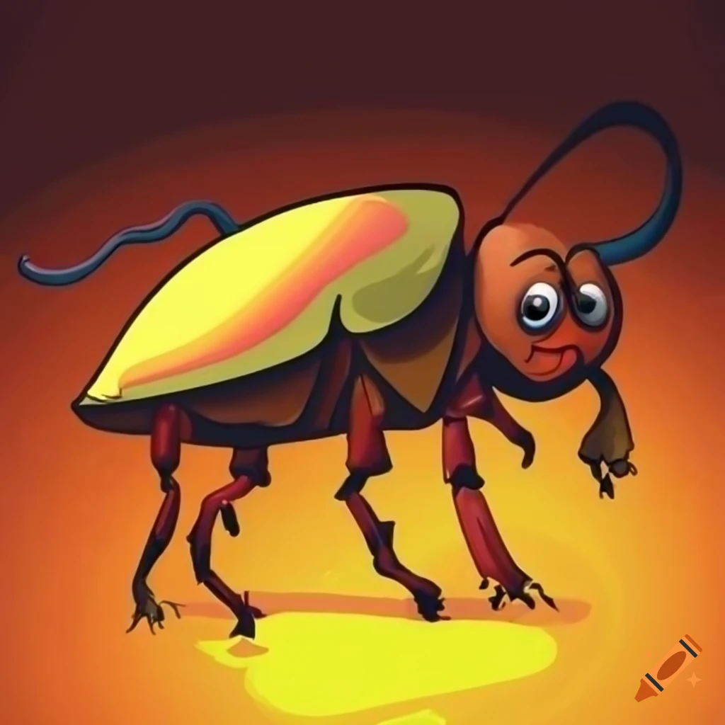 Funny beetle cartoon on Craiyon