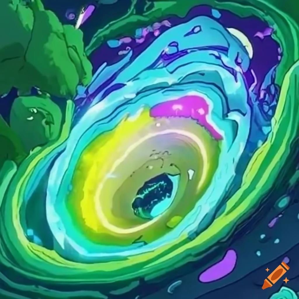 Rick and morty futuristic portal on Craiyon