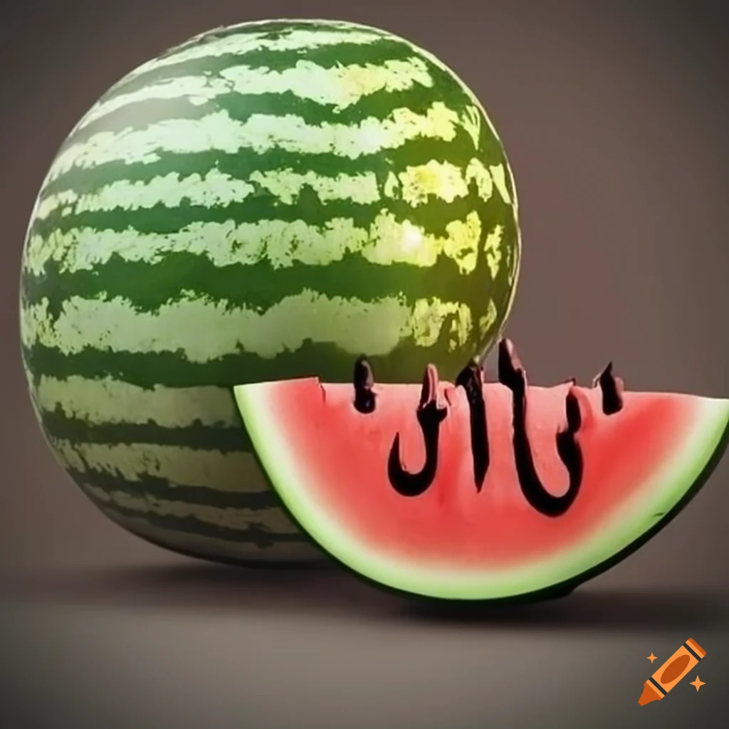 Symbol of allah written in watermelon on Craiyon