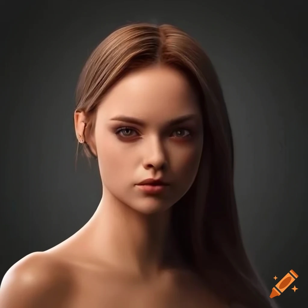 Realistic female profile portrait on Craiyon