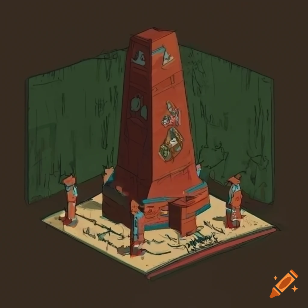 Tribal monument illustration in isometric perspective for a real time ...