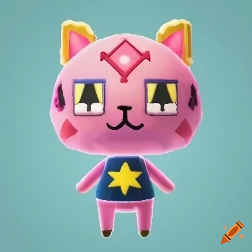 Pink animal crossing cat wearing star of david on Craiyon