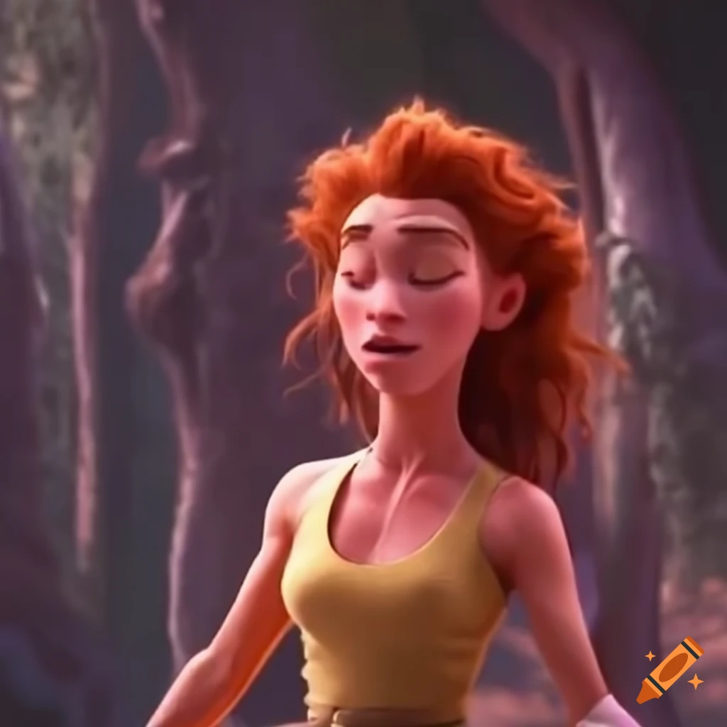 Disney martial fighter woman with bruised face wobbling on Craiyon