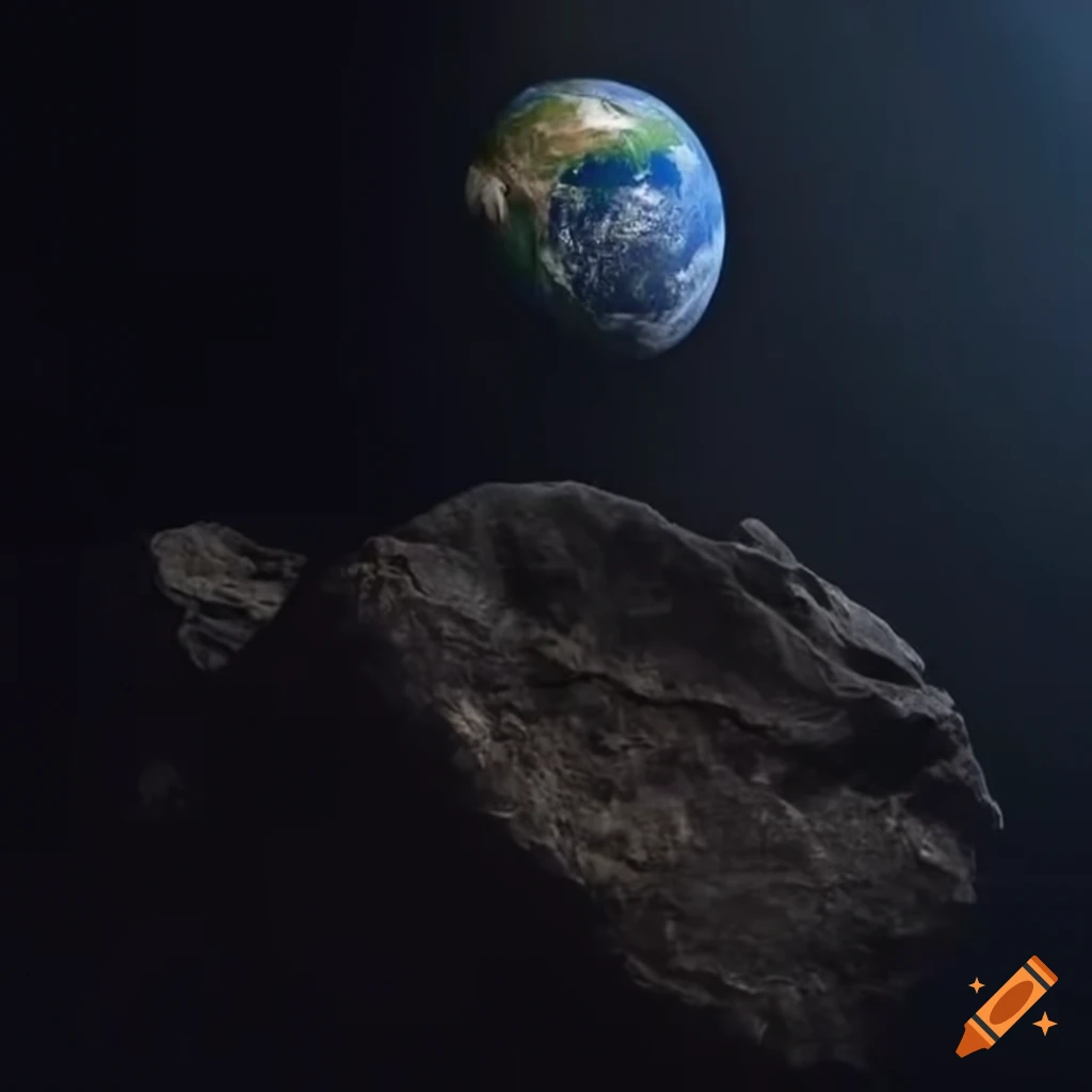 View of earth from a rock in space in first person perspective on Craiyon