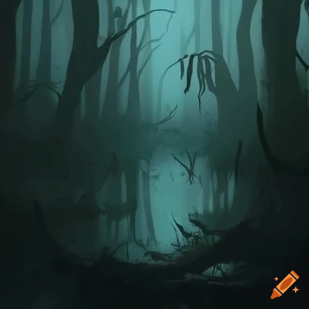 Mist creature blending with the swamp fog on Craiyon