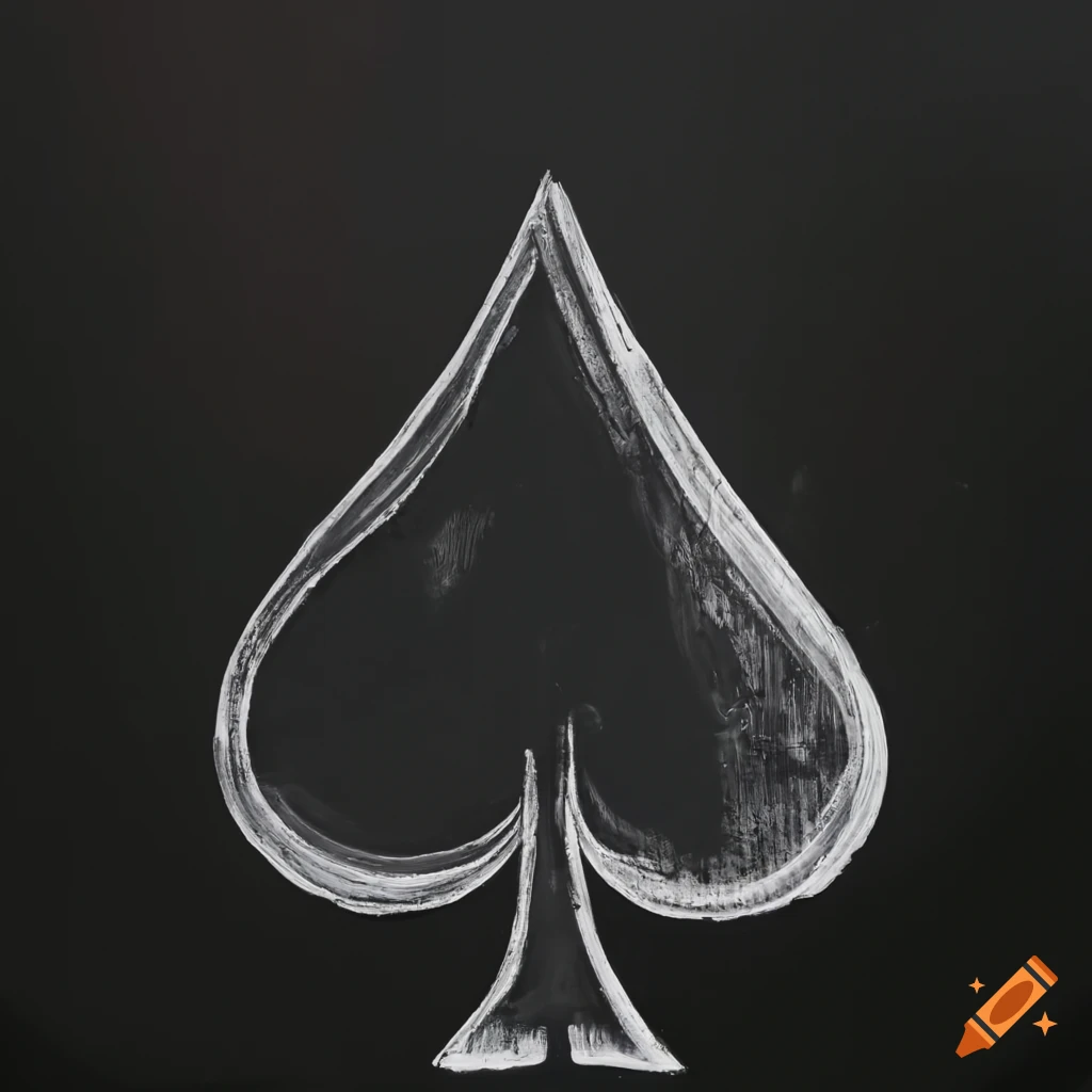 Big spade card symbol painted in black acrylic on Craiyon