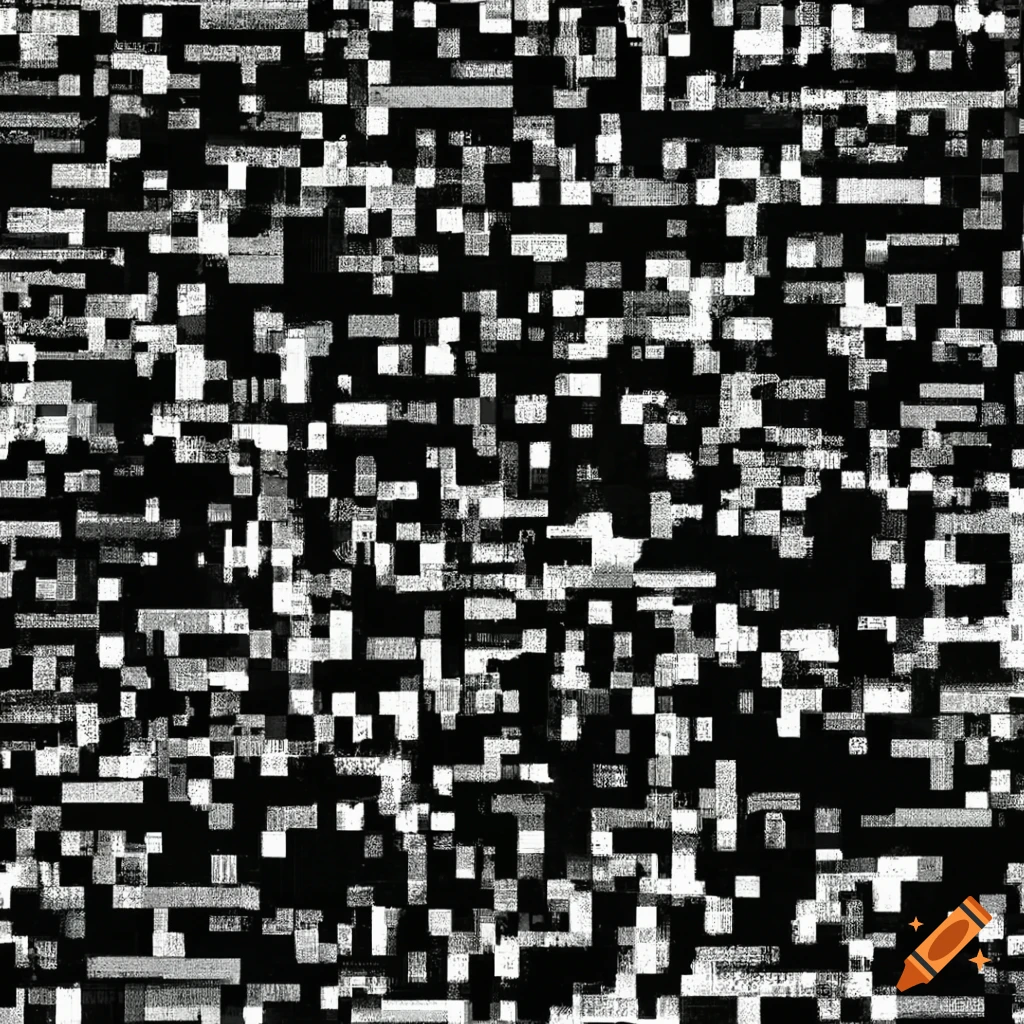 Tv static and noise with black and white pixels on Craiyon