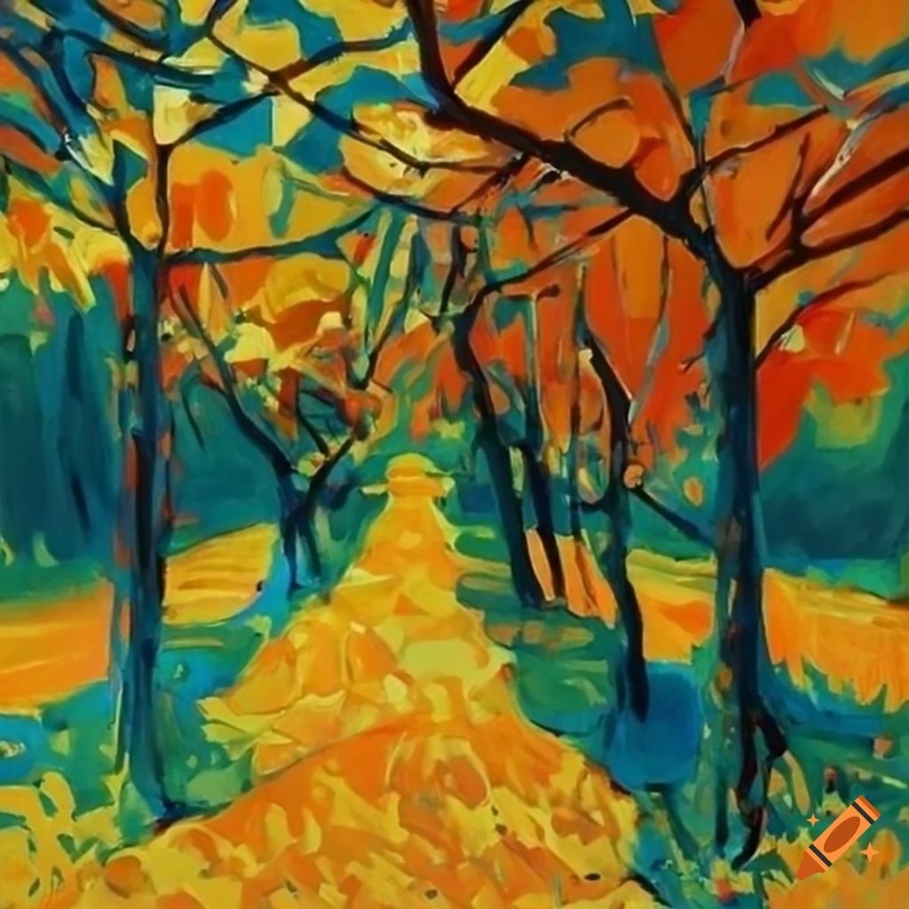 Ginkgo biloba trees forest painting by matisse on Craiyon