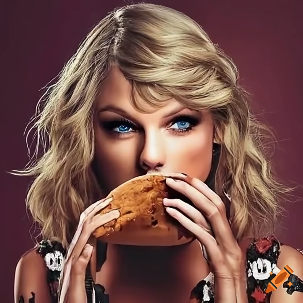 Taylor swift enjoying a taco on Craiyon