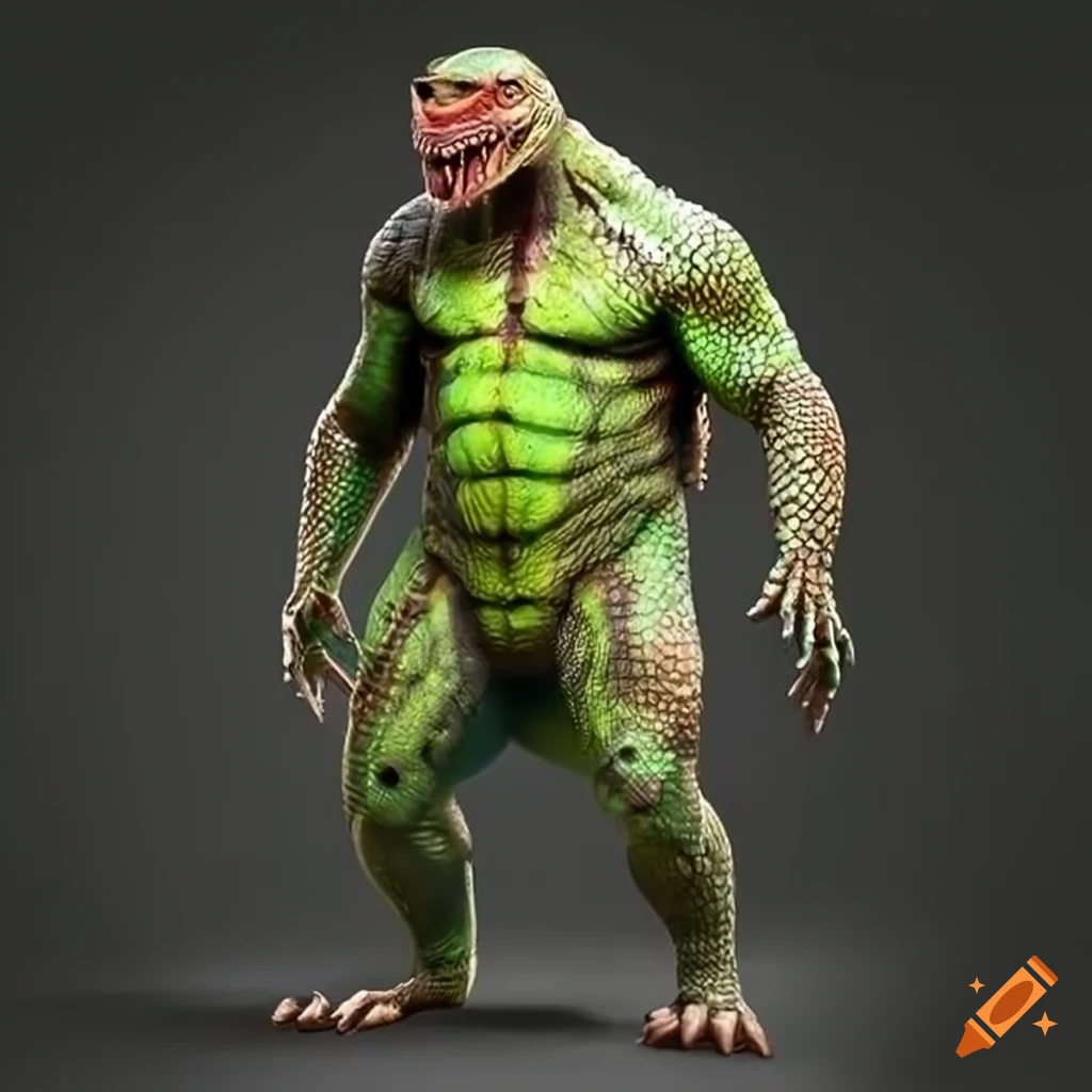 Reptile man in full body on Craiyon