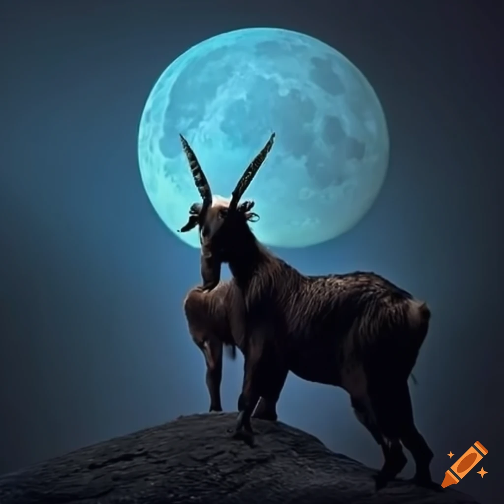 Two goats on the moon on Craiyon