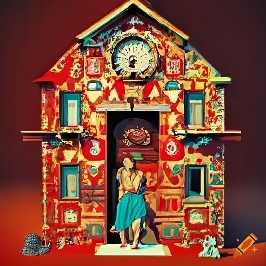 Steezy Action Architecture Poster in 'cuckoo clock' style, graphic ...
