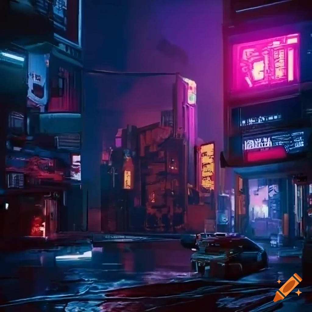 Cyberpunk 2077 menu background on Craiyon