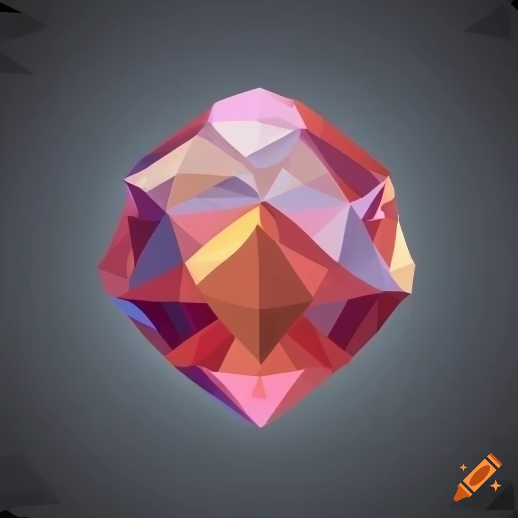 Low poly gem with transparent background on Craiyon