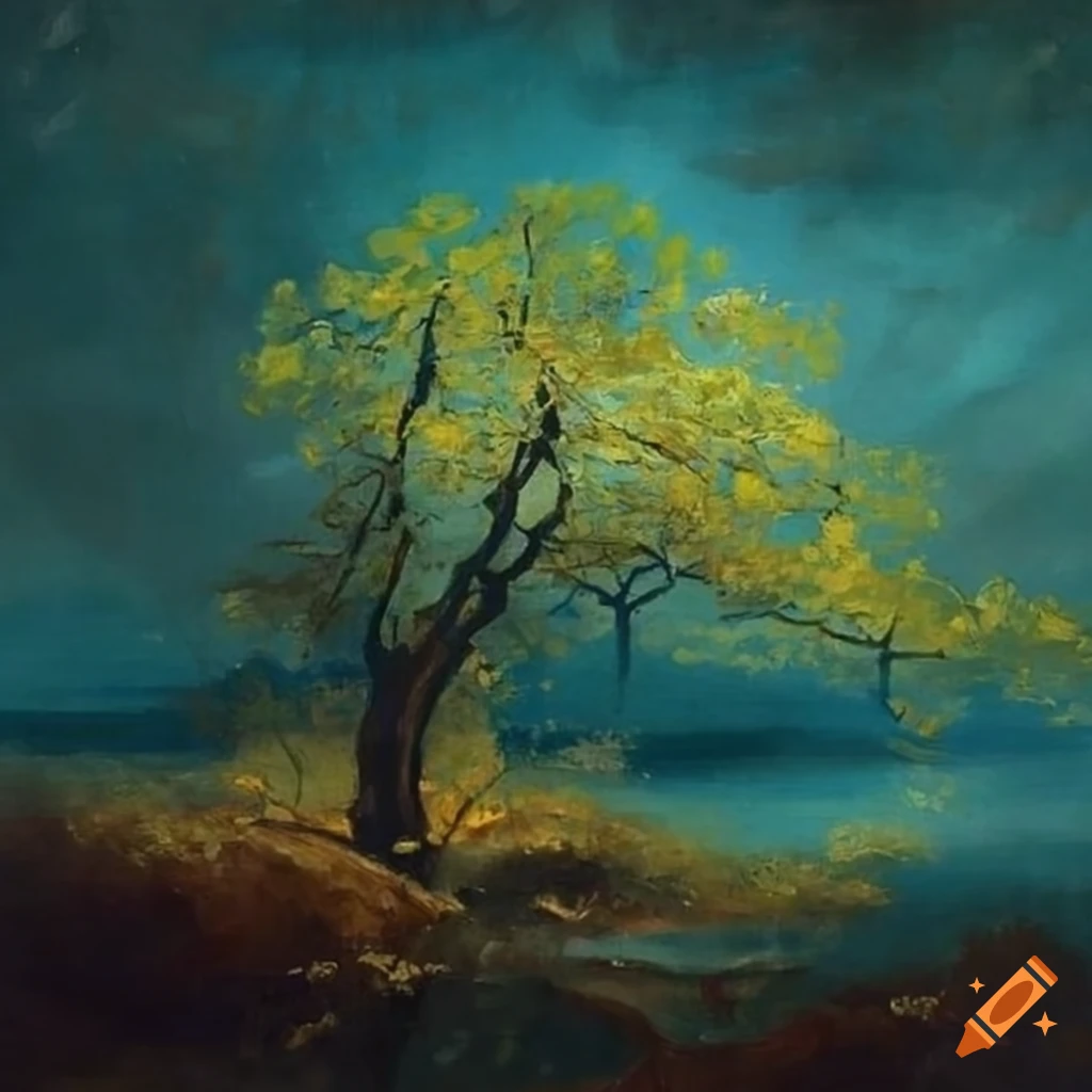 Turner's painting of ginkgo biloba trees forest on Craiyon