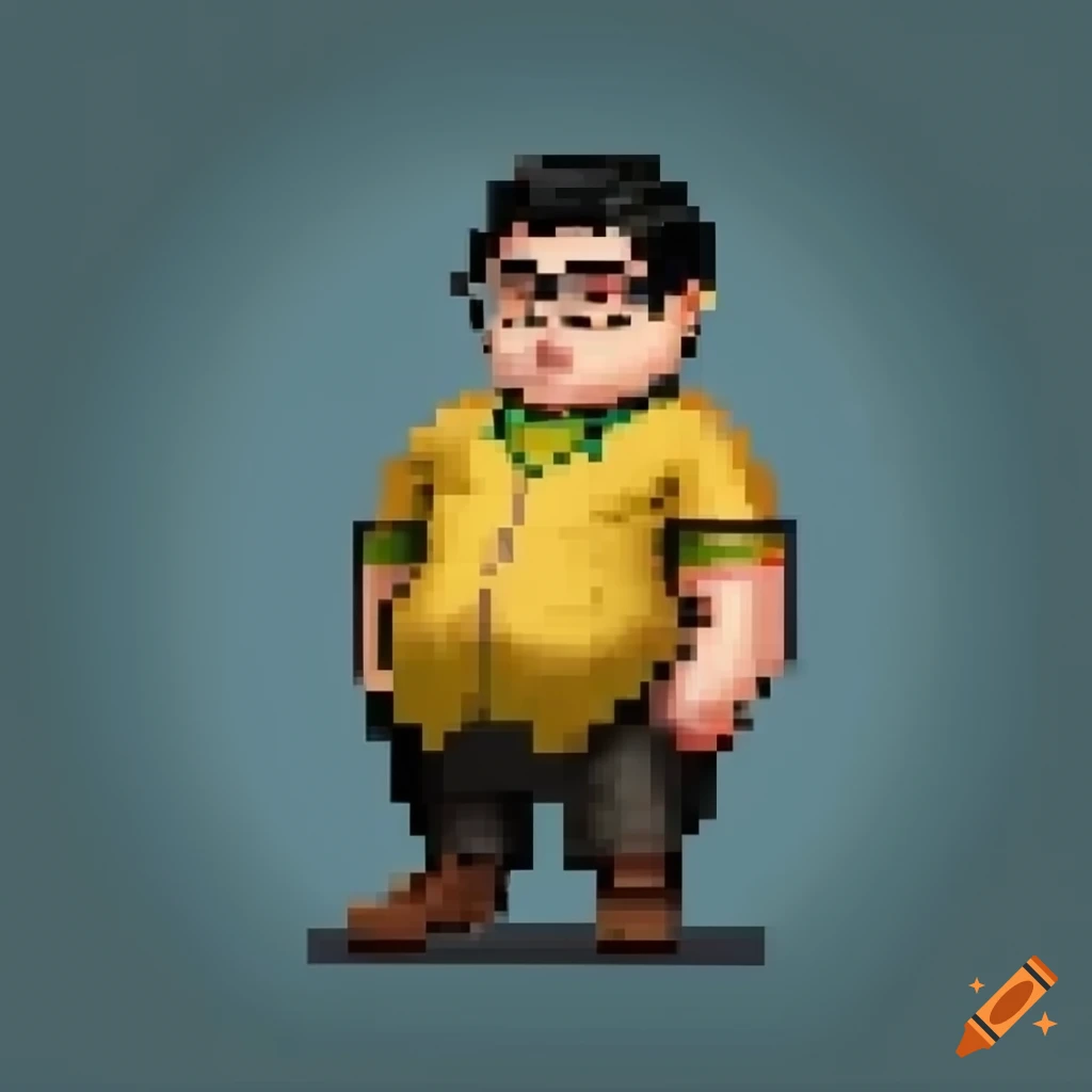 Young male halfling with black hair, glasses, yellow shirt, bow tie ...