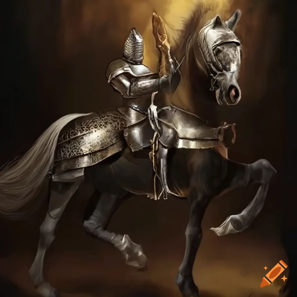 Knight riding a horse on Craiyon