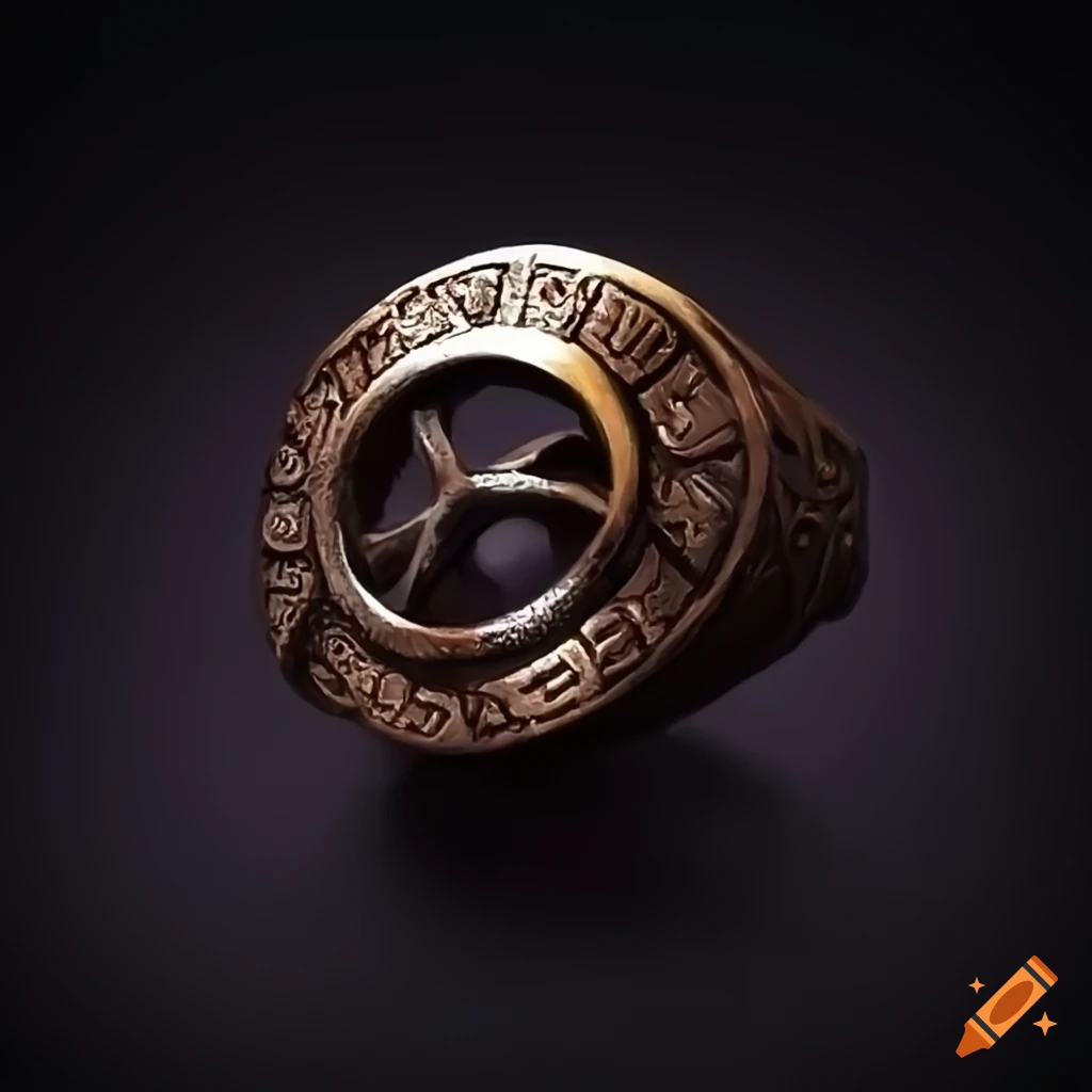 Metal symbol ring for a hidden organization in DnD on Craiyon