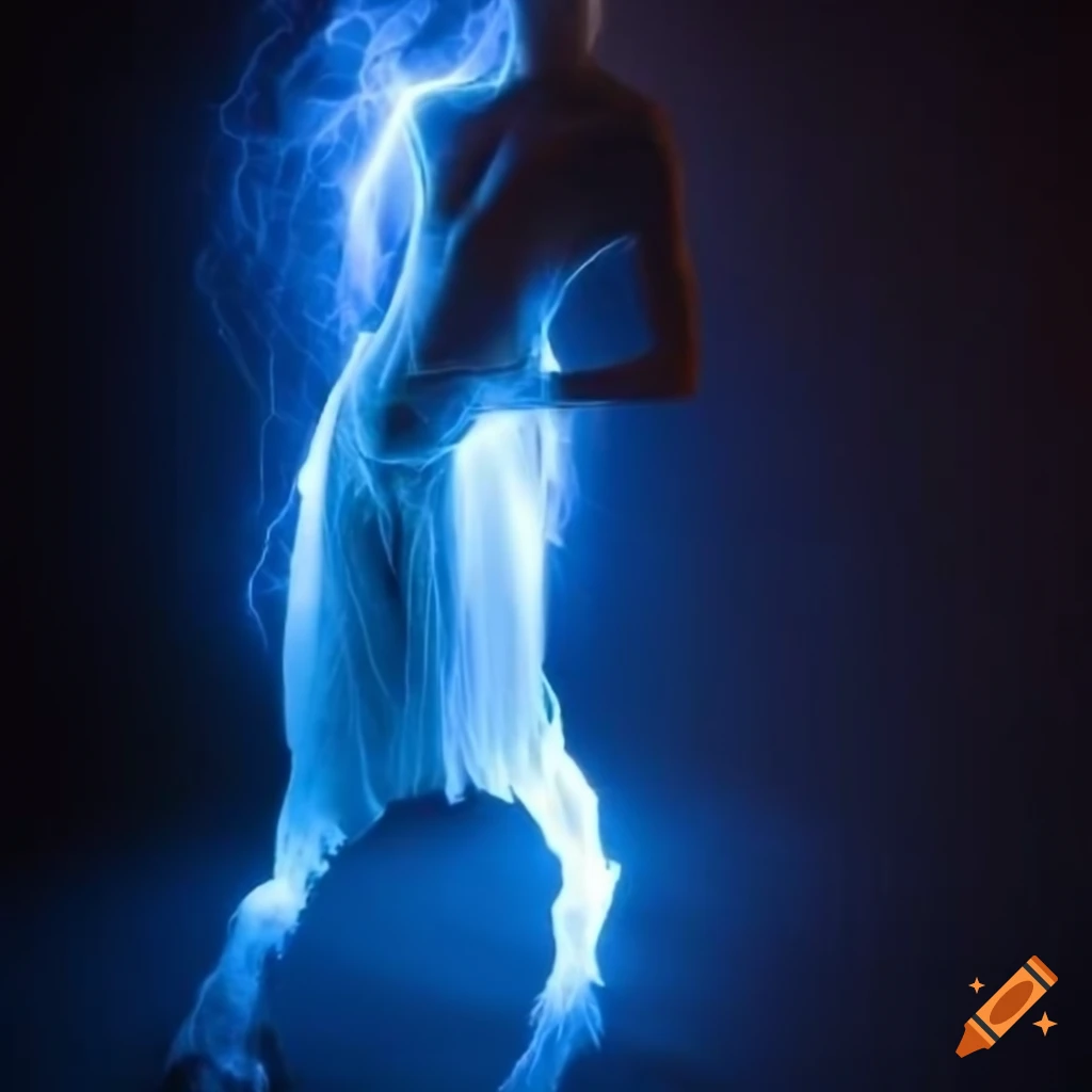 Nordic aryan christ with luminous aura ascending in photorealistic ...