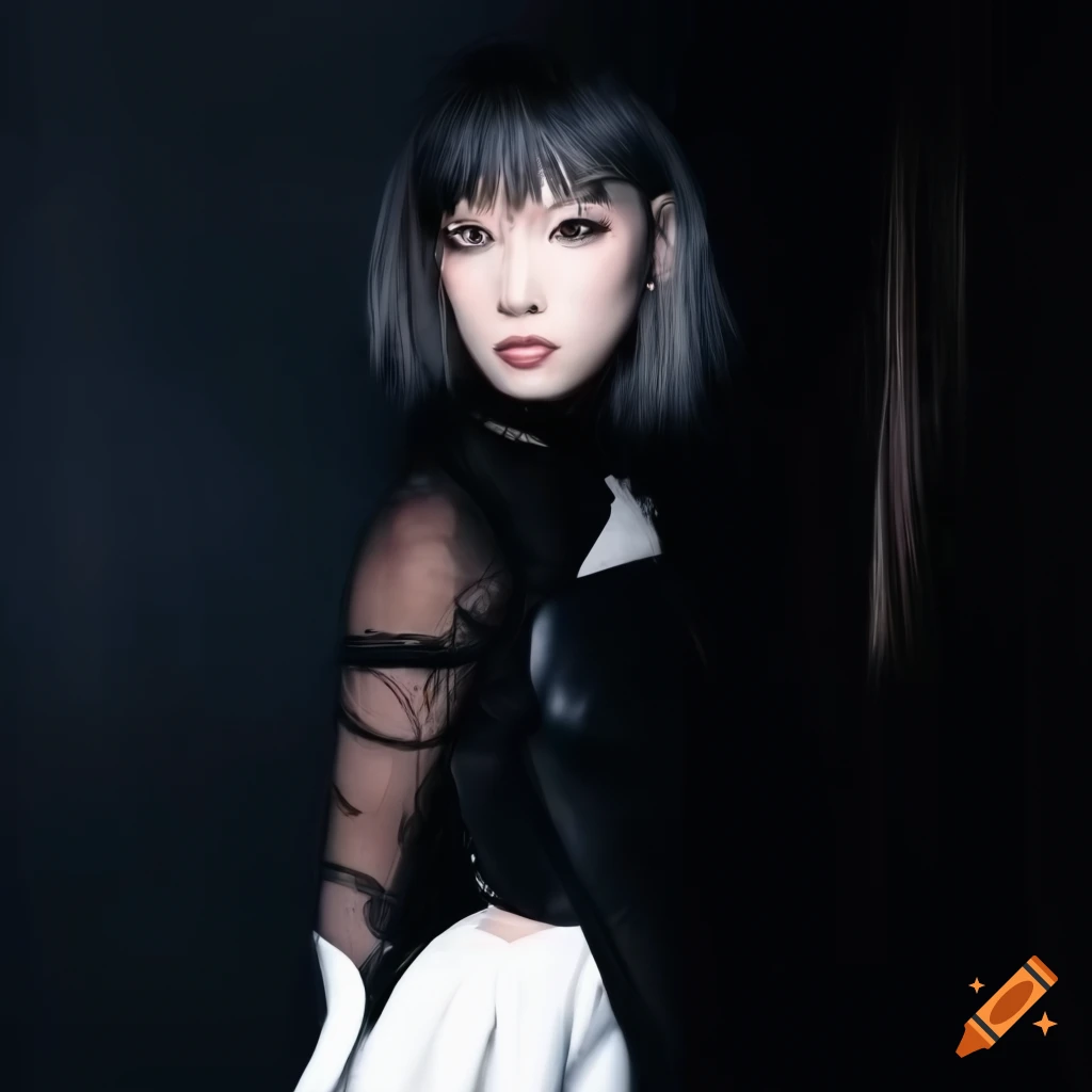 Physically strong Japanese woman in cyberpunk attire on Craiyon