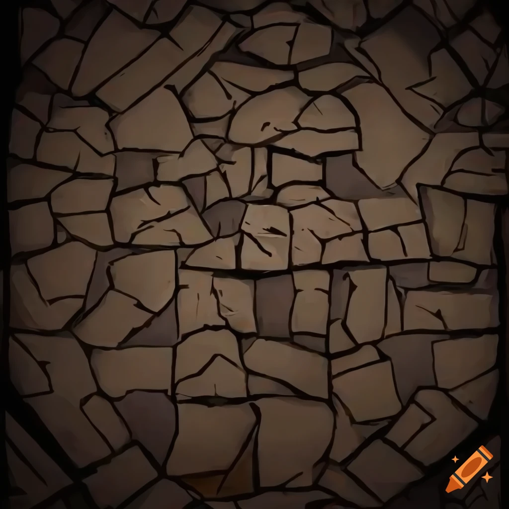 Fantasy artwork with single stone block and floor texture in the style ...