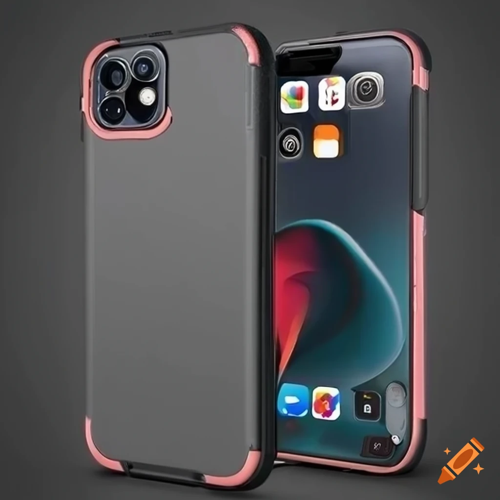 Sleek and minimalistic iphone case with black protective front shield ...