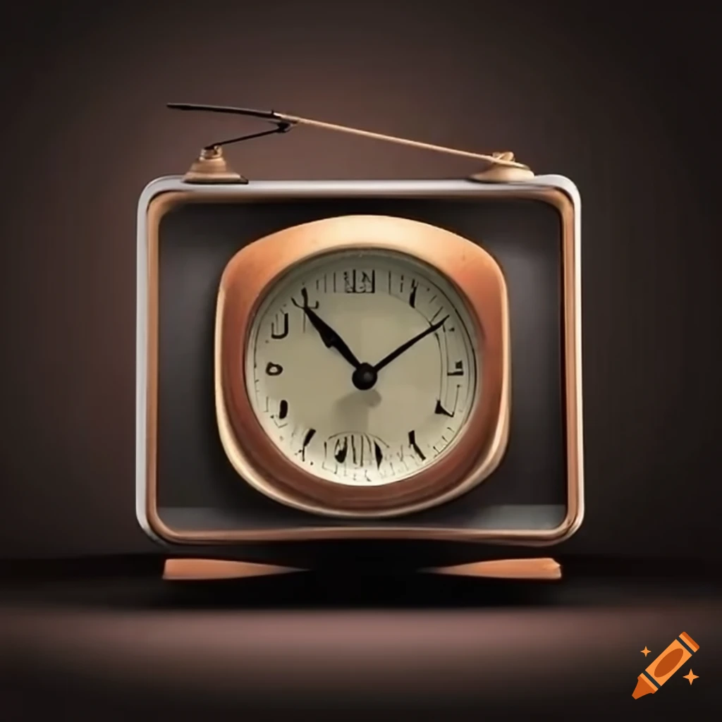 Vintage tv and clock on Craiyon