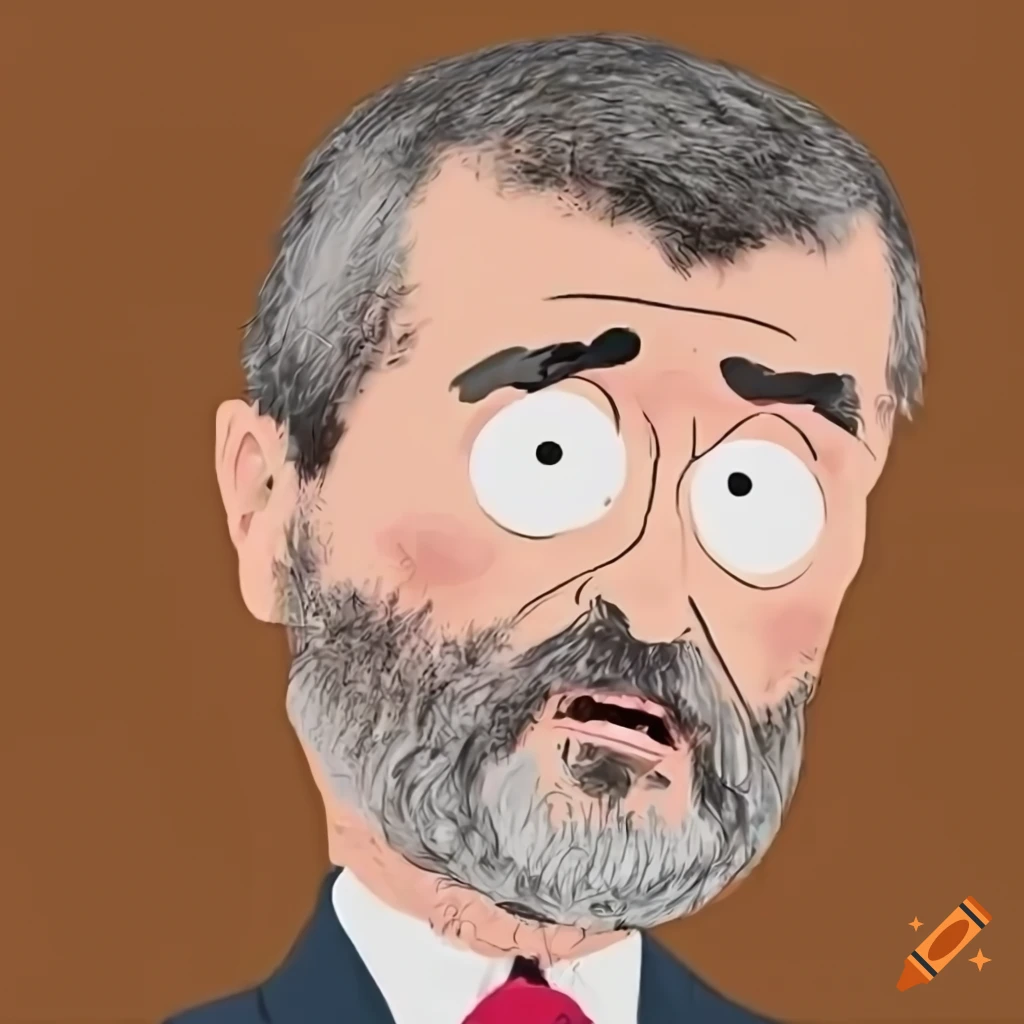 Cartoon depiction of roy keane in south park style on Craiyon