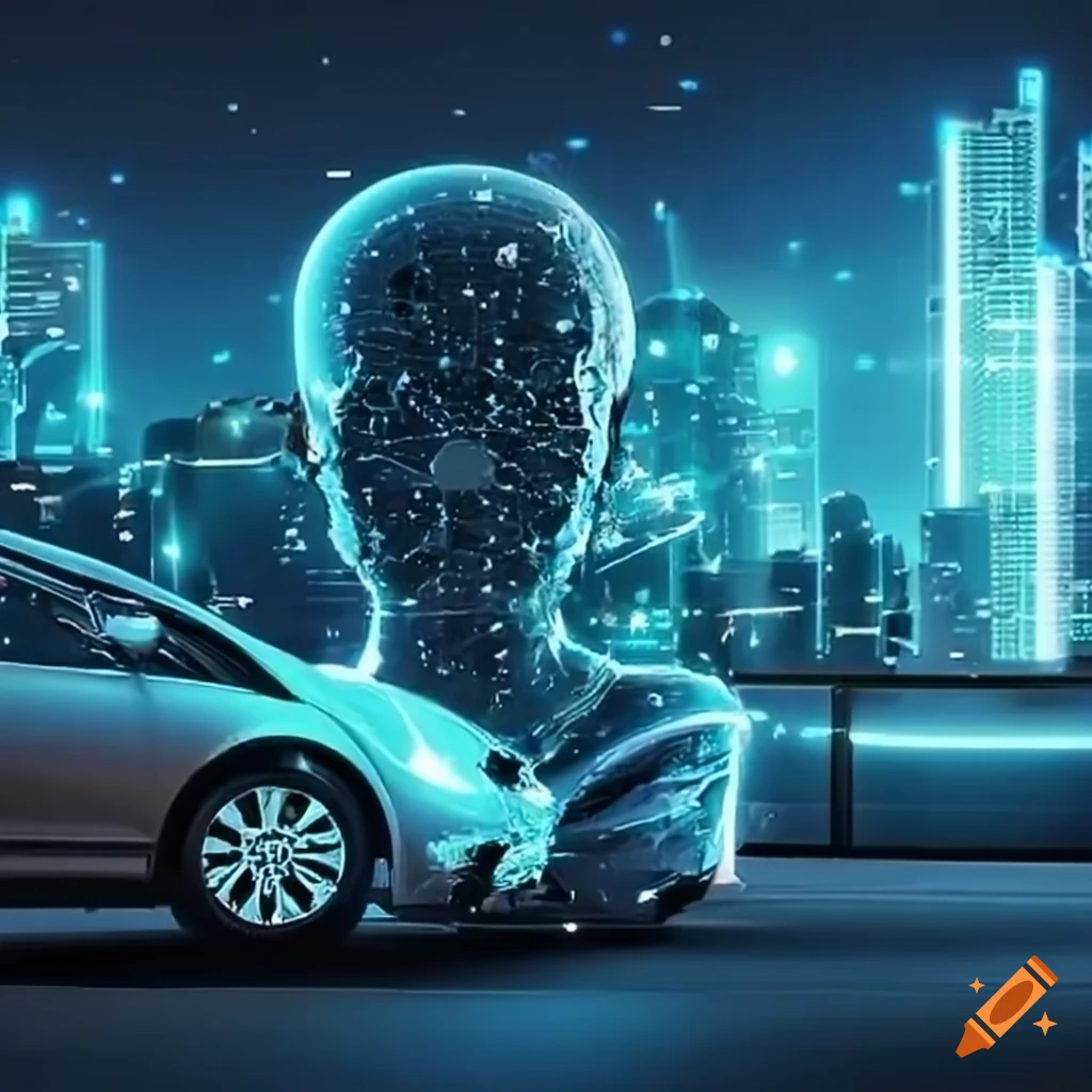 Ai technology in cars preventing accidents on Craiyon