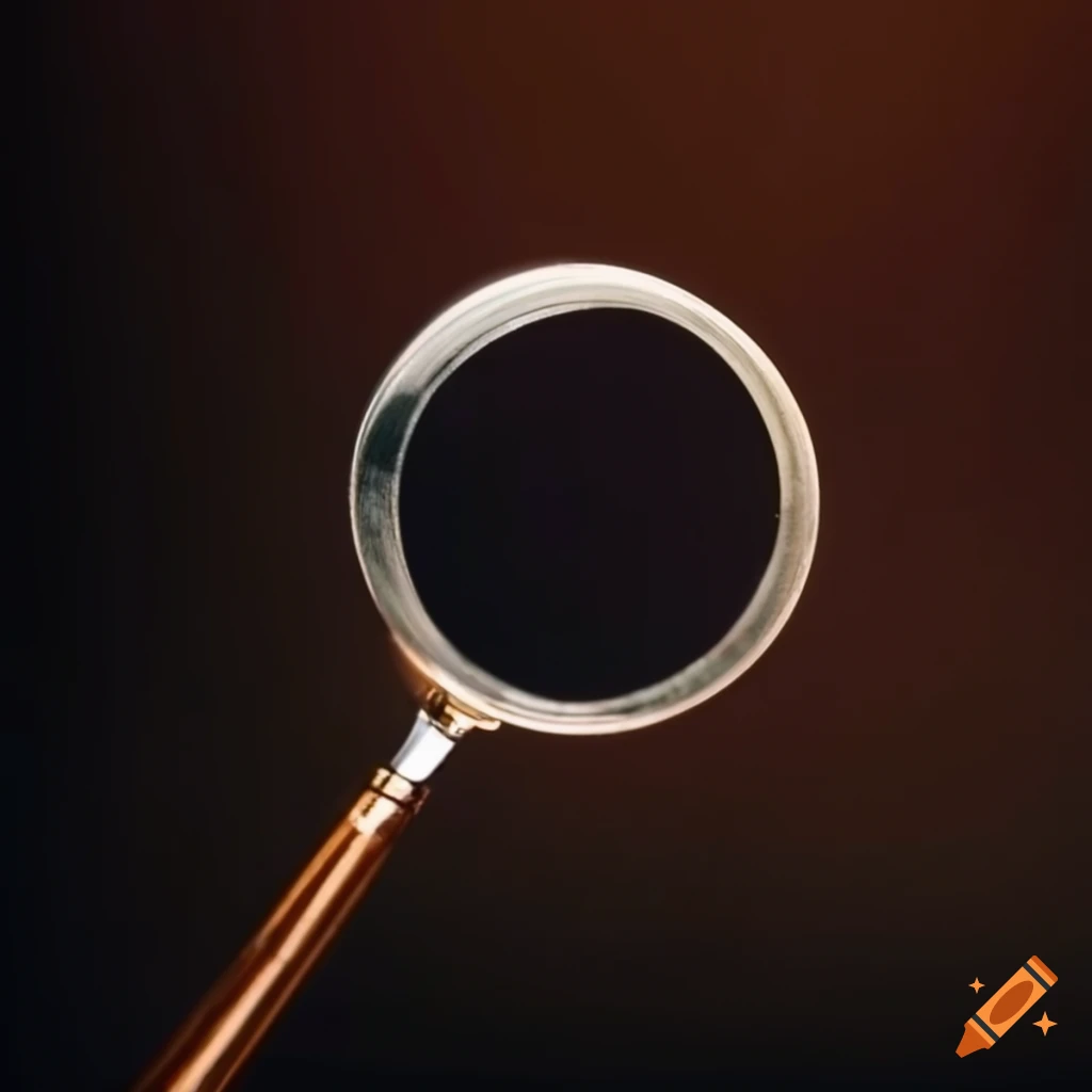 Close-up of magnifying glass examining tiny details on Craiyon