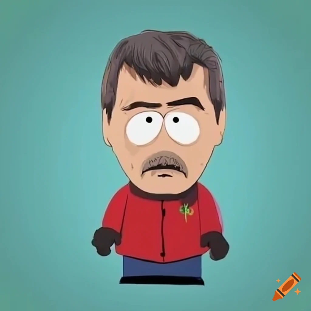 Cartoon of roy keane playing for south park on Craiyon