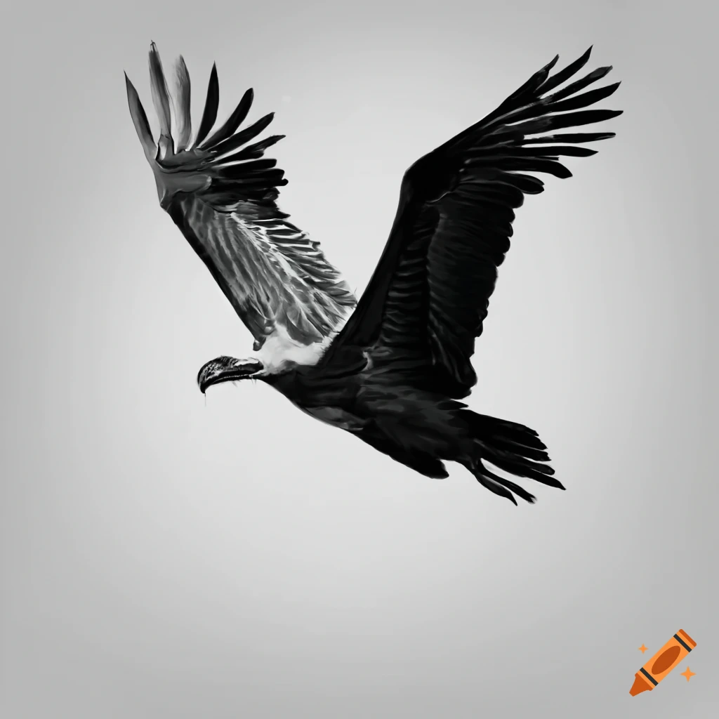 Vulture flying in the sky on Craiyon