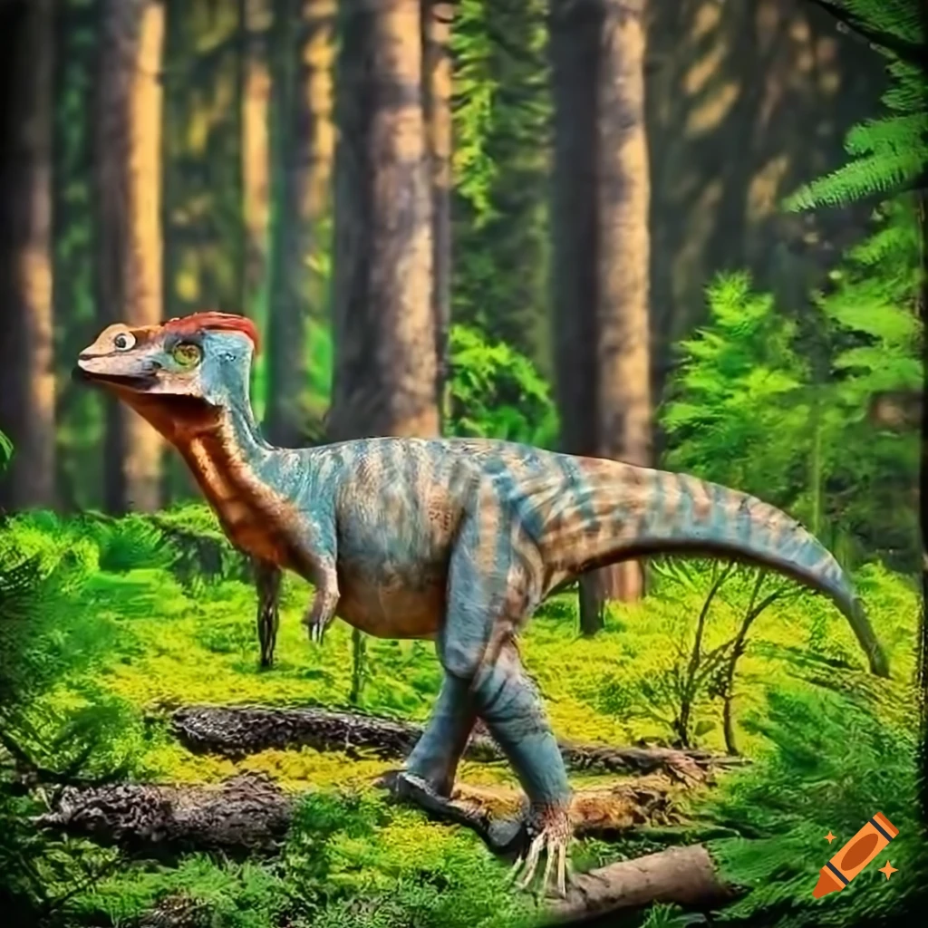 Duckbilled hadrosaur dinosaur with lizard-like color pattern and ...