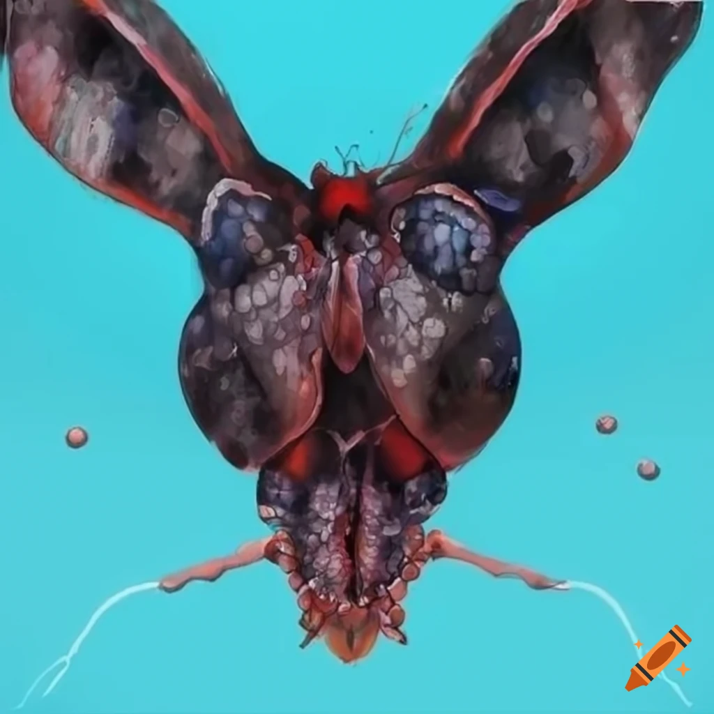 Grey end of the world molecule insect graphic on Craiyon