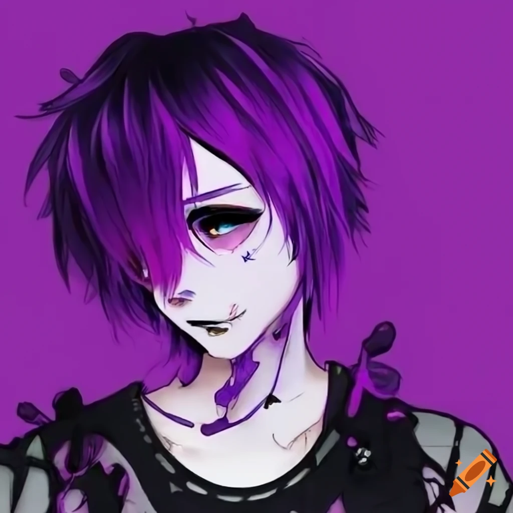 Purple emo guy on Craiyon