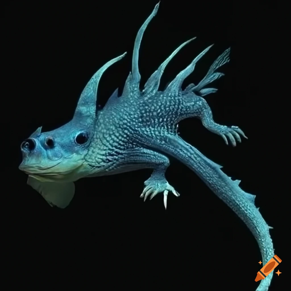 Dragon with fish-like features on Craiyon
