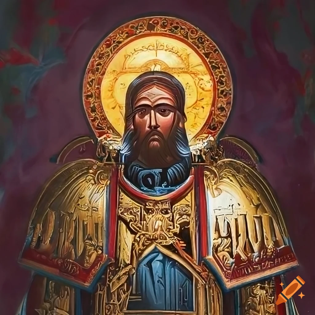 Greek Orthodox Byzantine icon painting of Primarch Robute Guilliman on ...