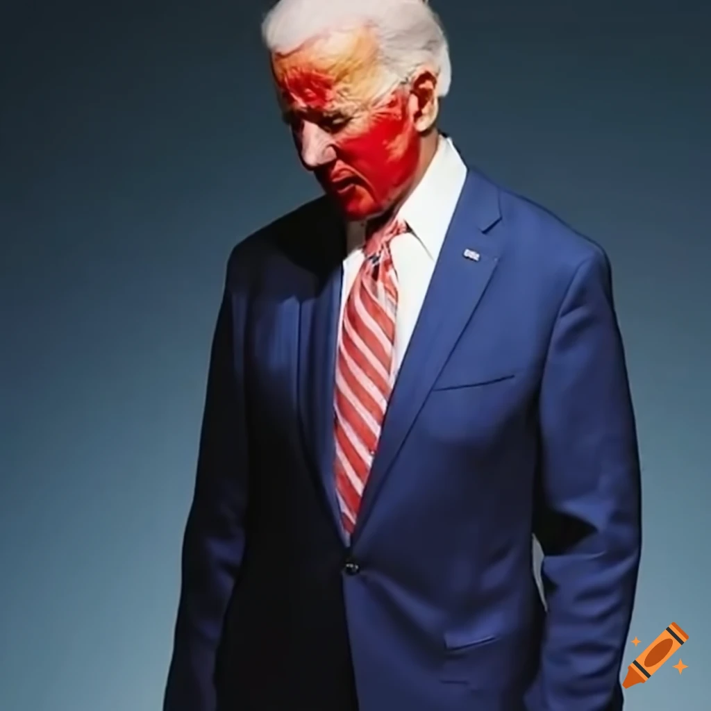 Joe biden with red face on Craiyon